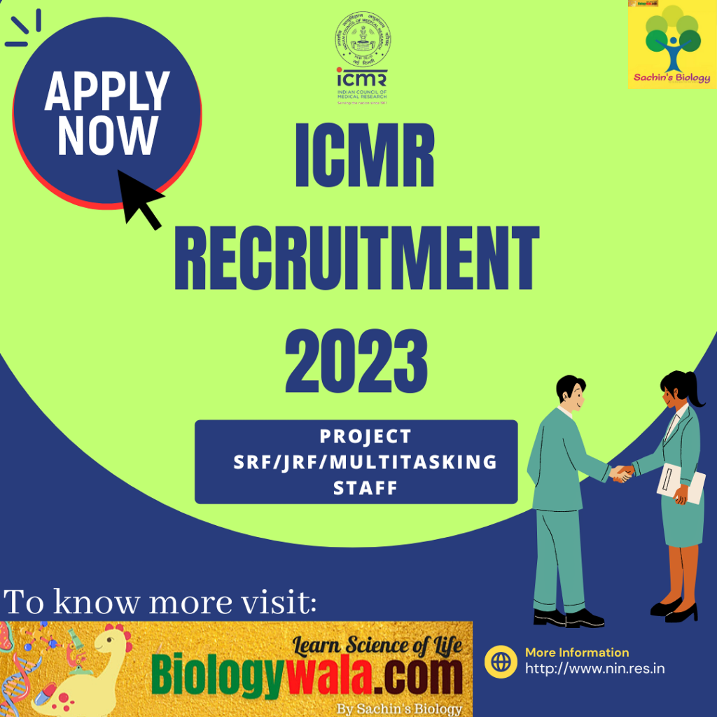 ICMR Recruitment 2023: Apply Now - Biologywala.com By: Sachin's Biology